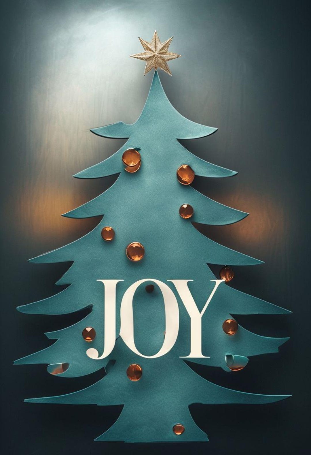 Modern Joy Christmas Tree Graphic for Tshirt, Holidays Cards and More ...