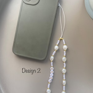 Pearl Personalised Phone Charm | Bride | Bridal Gift | Beaded Phone ...