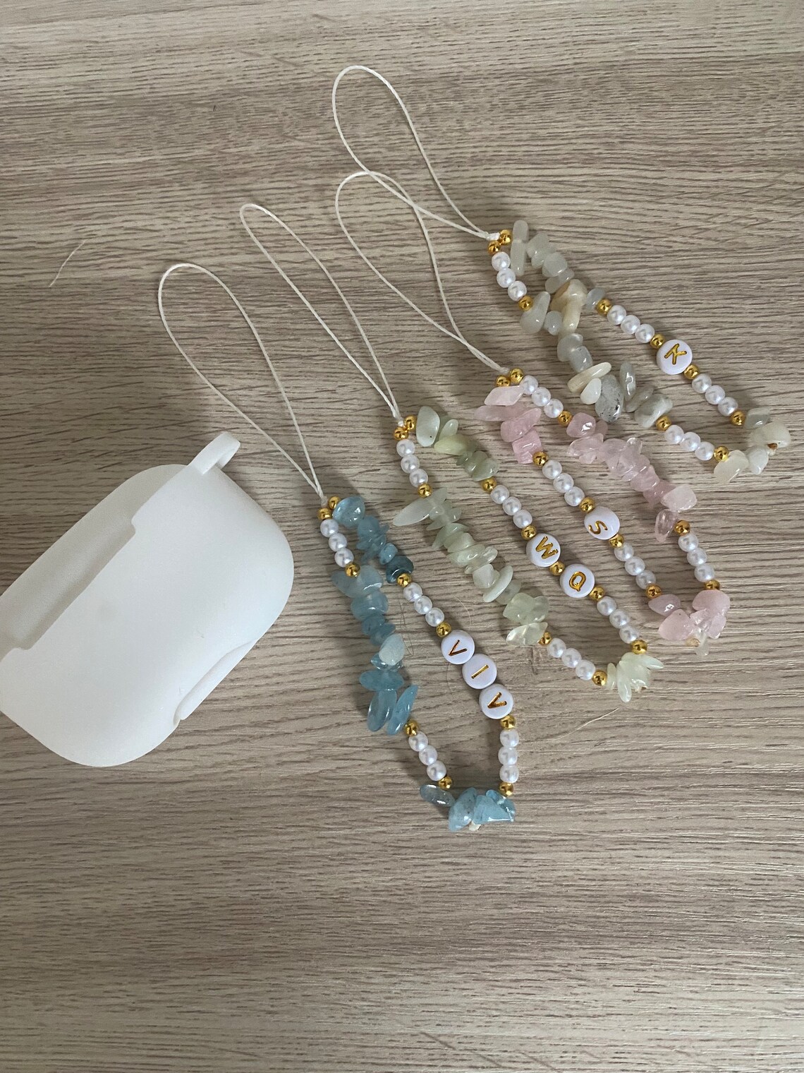 Personalised Crystal AirPod Charm | Gem Stone Strap | Y2K | Healing ...