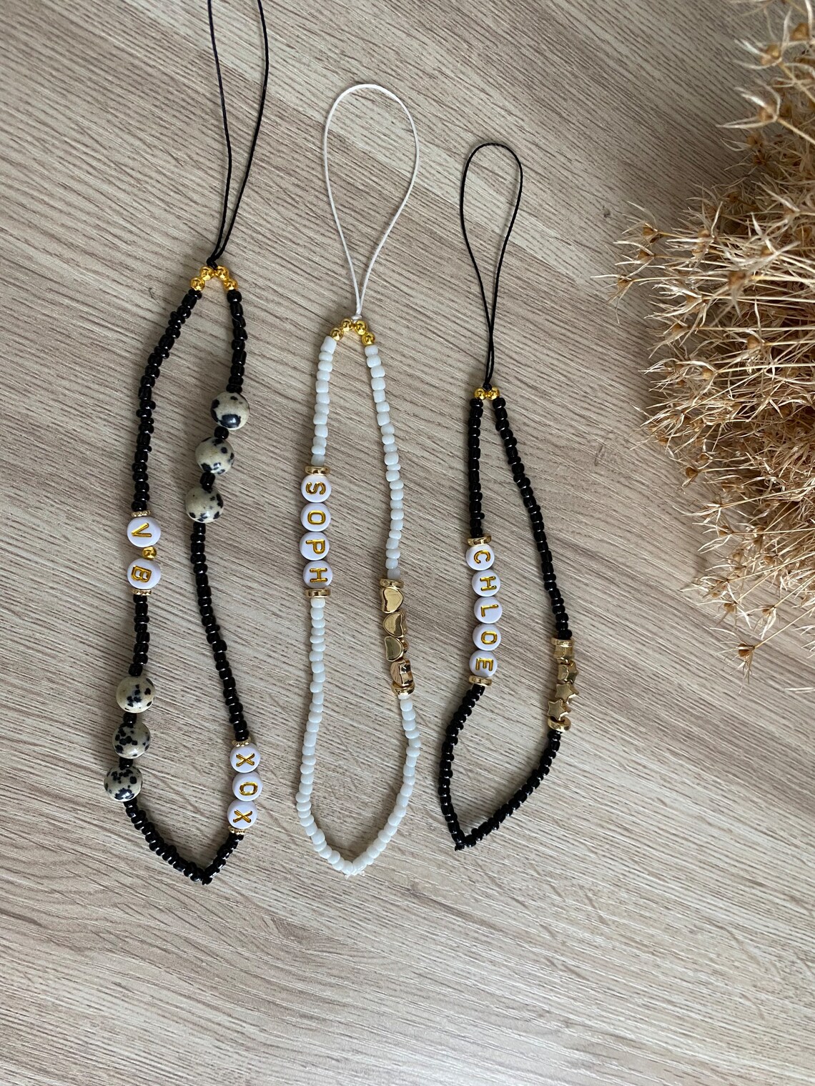 Personalised Phone Charm | Beaded Phone Chain | Y2K | Name Phone Strap ...