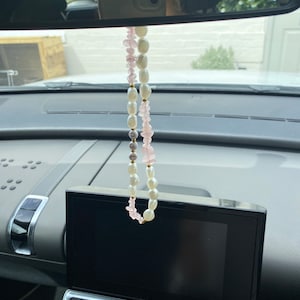 Personalised Crystal Car Charm | Gem Stone Car Mirror Accessory | Y2K ...