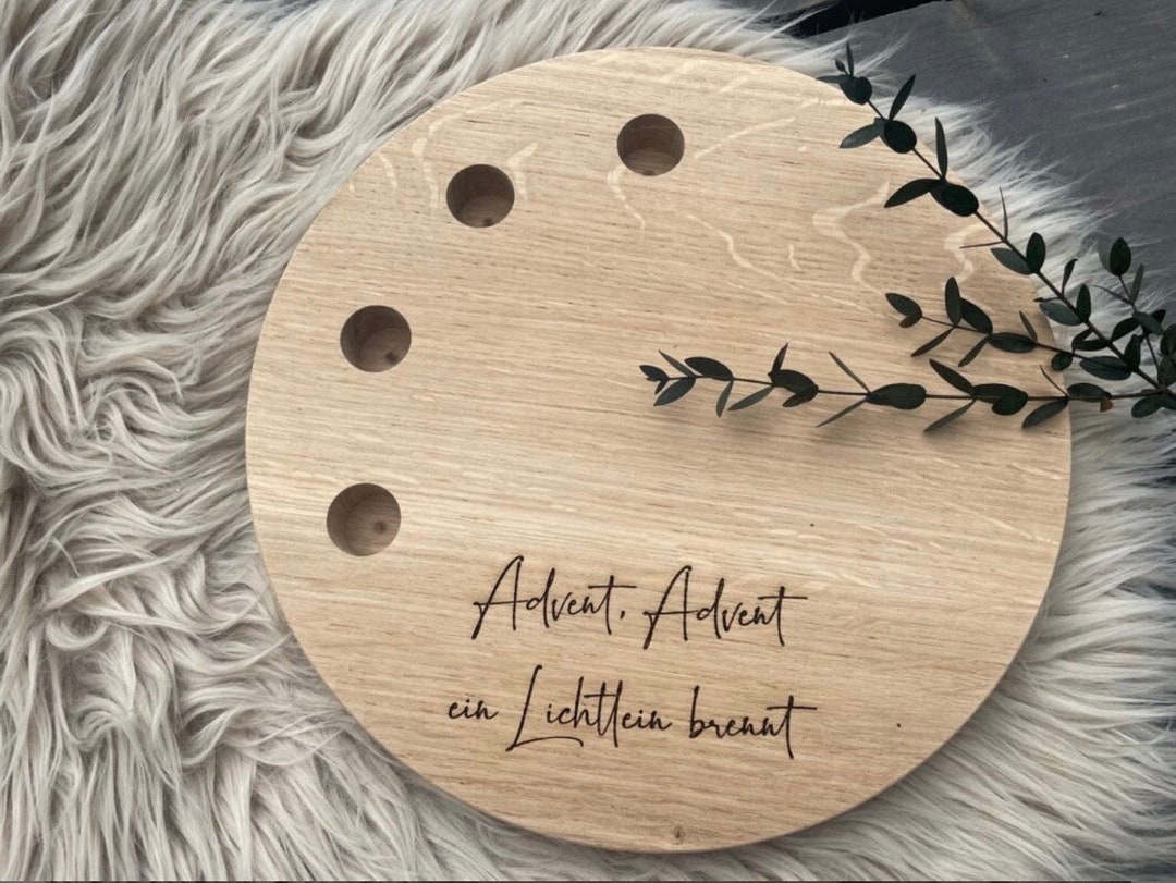 25 Cm Advent Plate, Advent Wreath, Wooden Plate Advent, Christmas - Etsy