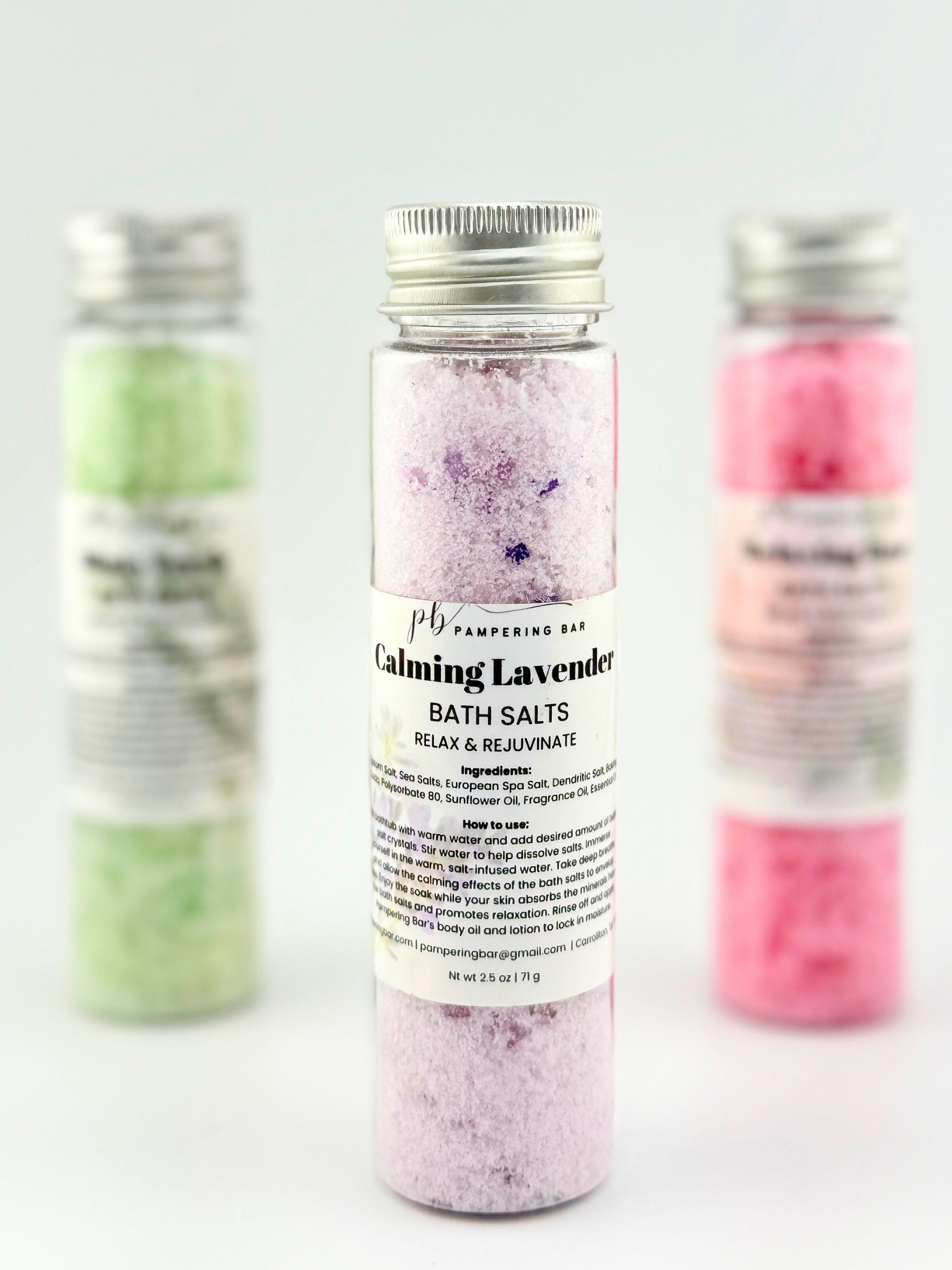 Handmade Bath Salt Test Tubes Self Care Minty Fresh, Rose, Lavender Spa ...