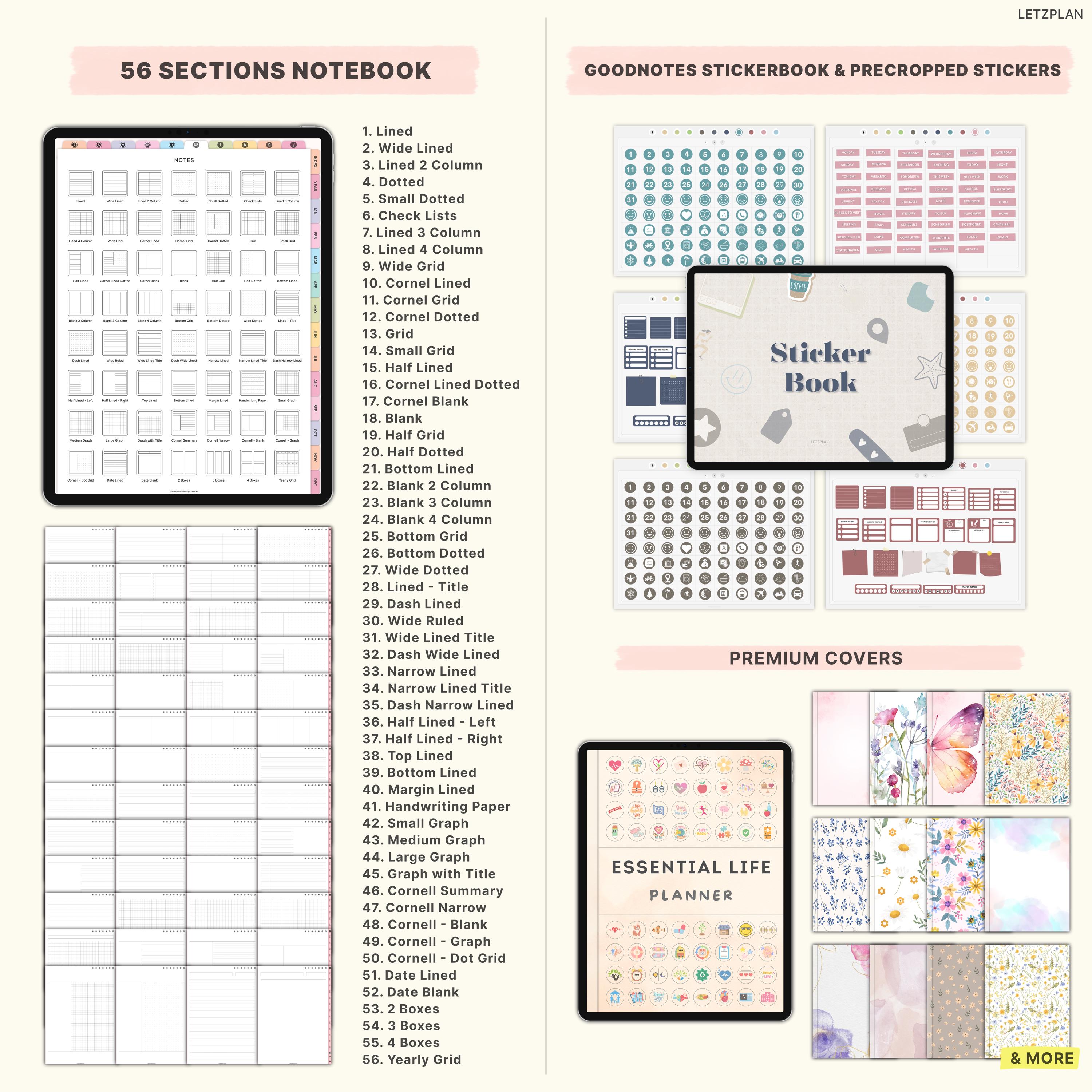 2025 2026 Digital Goodnotes Planner | Daily Weekly Monthly Undated iPad ...