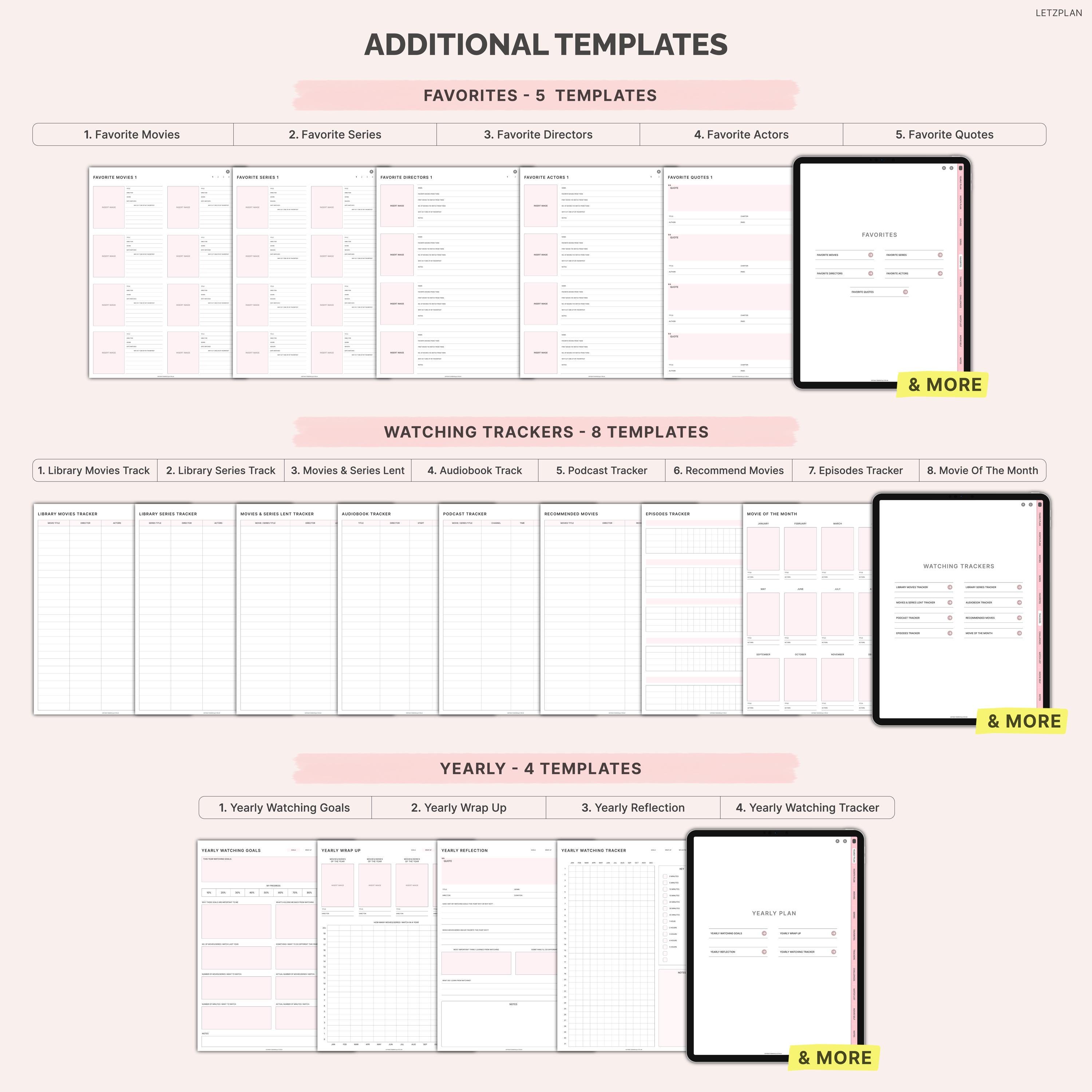 Digital Movie and Series Journal for Goodnotes Notability iPad | TV ...