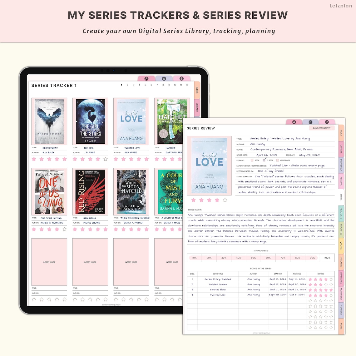Minimal Digital Reading Journal | Book Tracker & Review Log | Reading ...