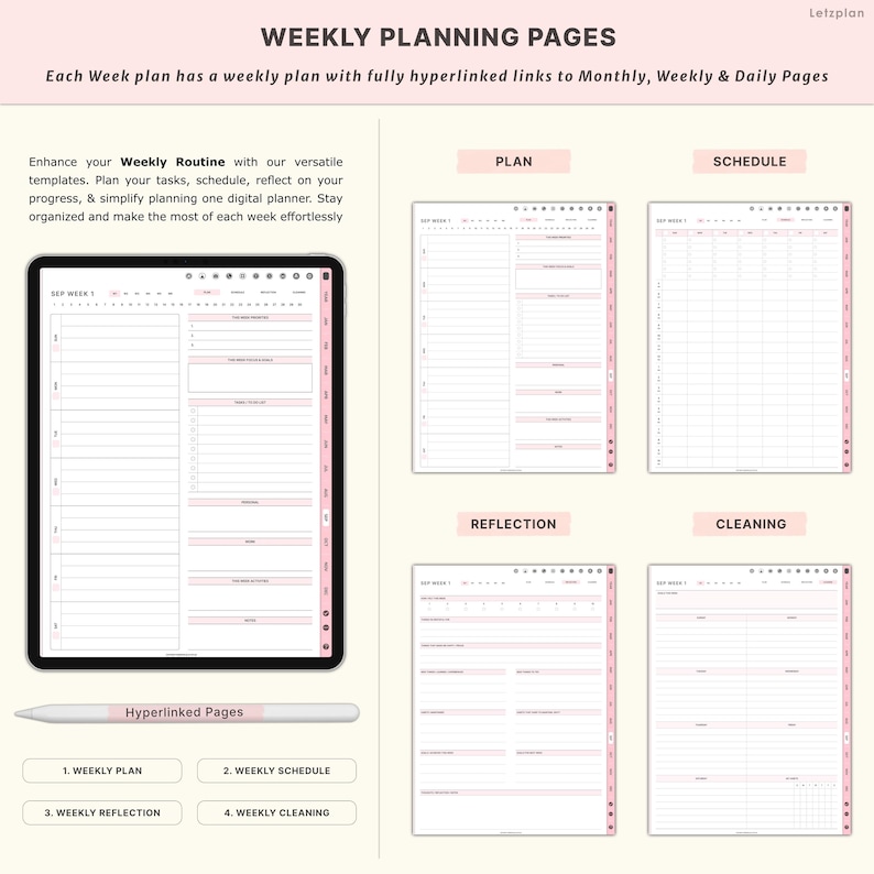 Digital Home Planner Cleaning Checklist Household Management Life ...