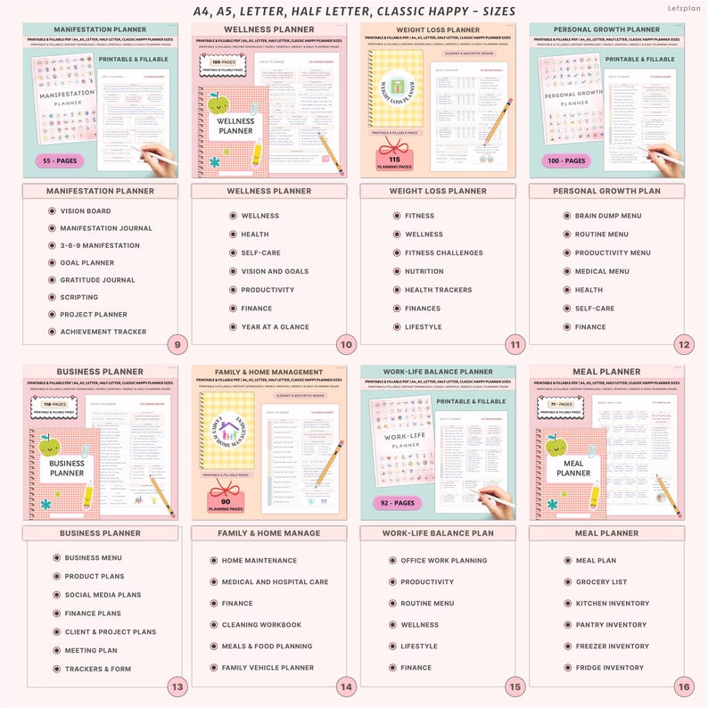 Printable Planner Whole Shop Bundle | Ultimate Life & ADHD Planner ...