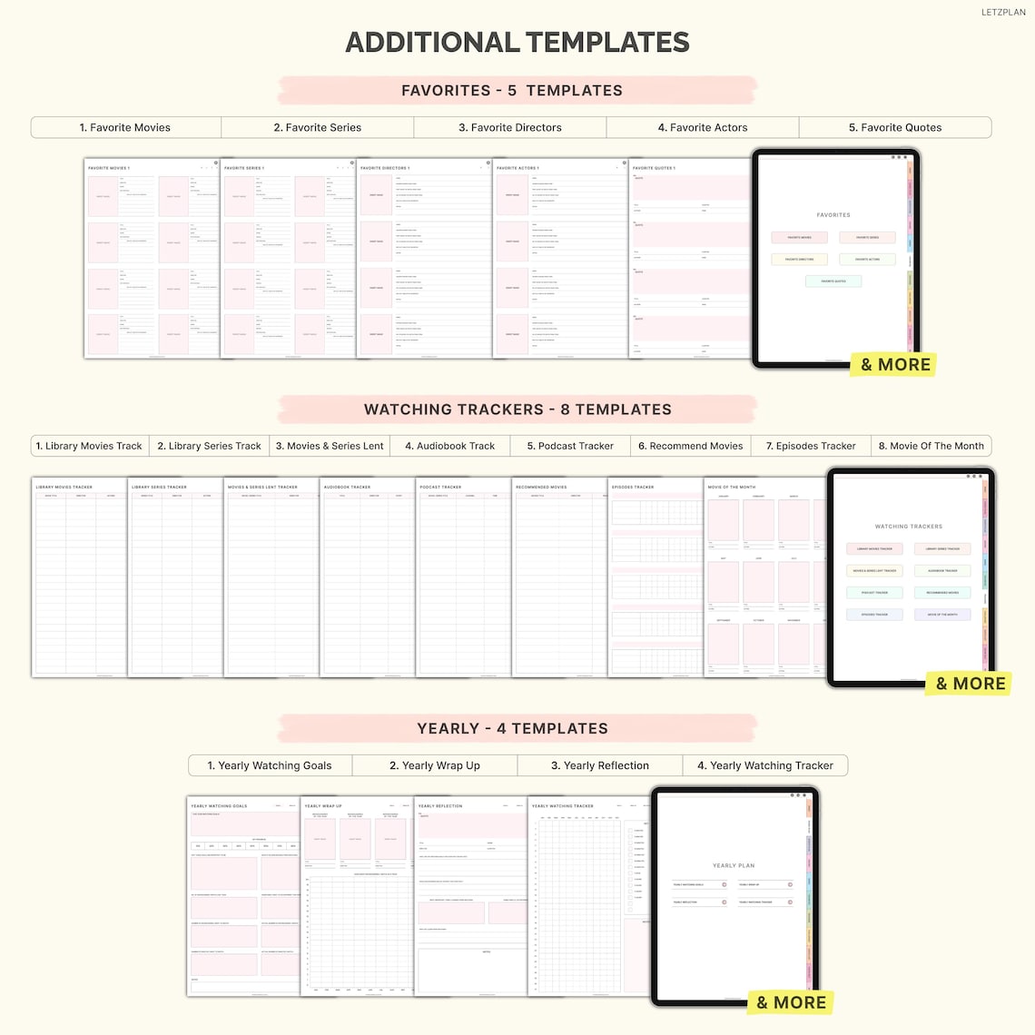 Digital Movie and TV Series Journal for Goodnotes | Film Review Tracker ...
