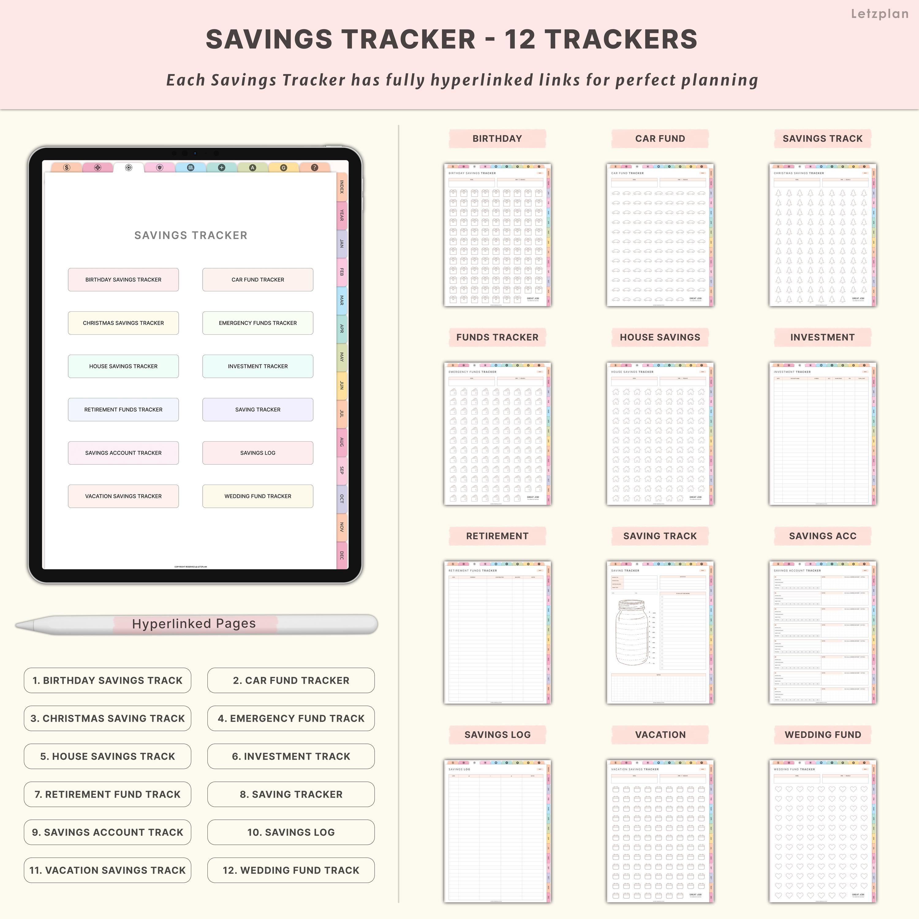 Portrait Digital Budget Planner, iPad & Android Finance Tracker ...