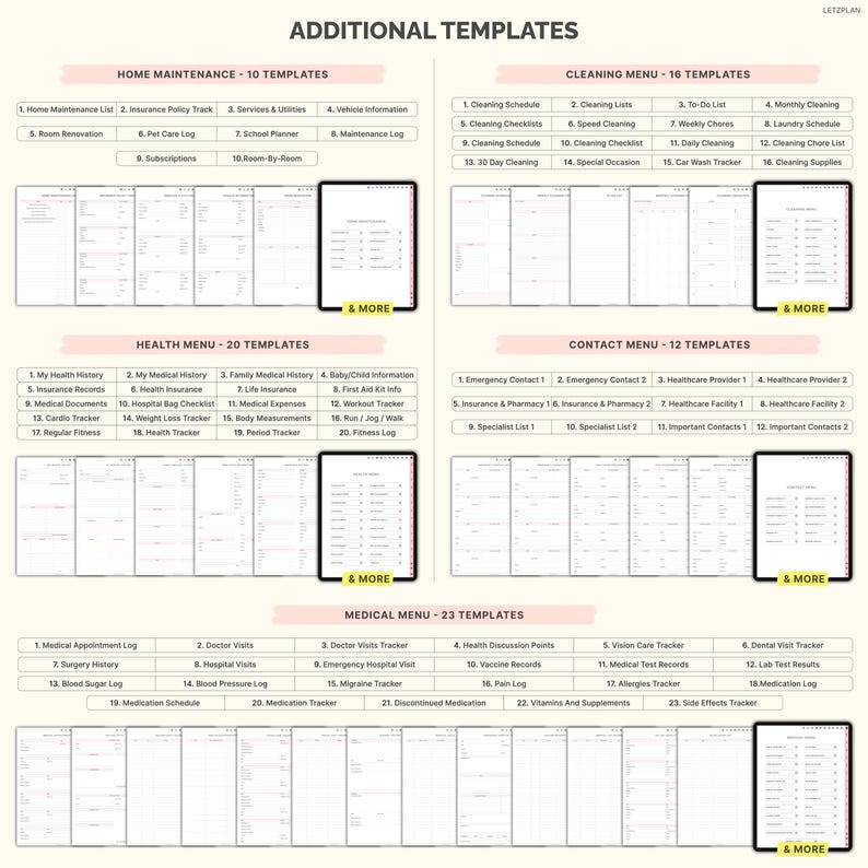 Digital Home Planner Cleaning Checklist Household Management Life ...