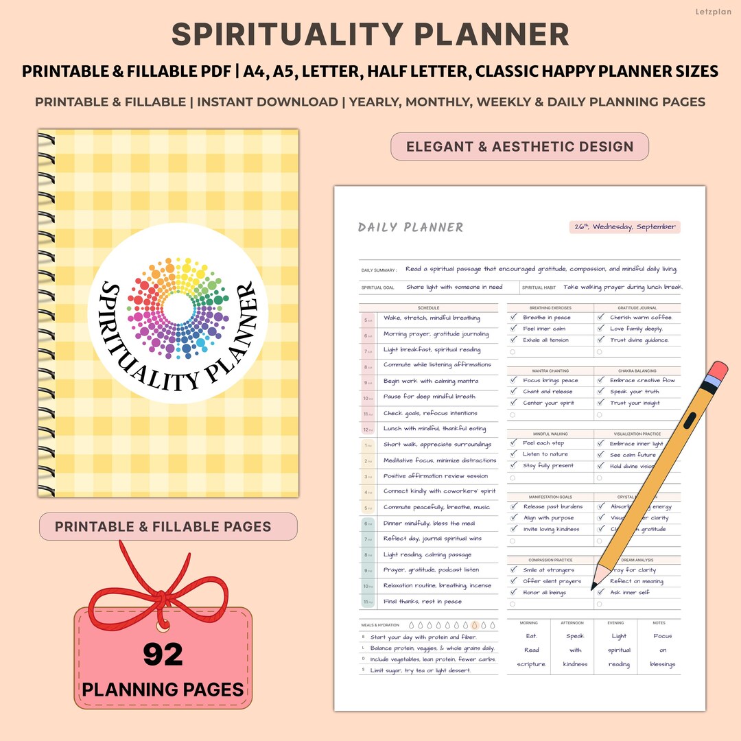 Printable Spirituality Planner Bundle | Undated Manifestation Journal ...