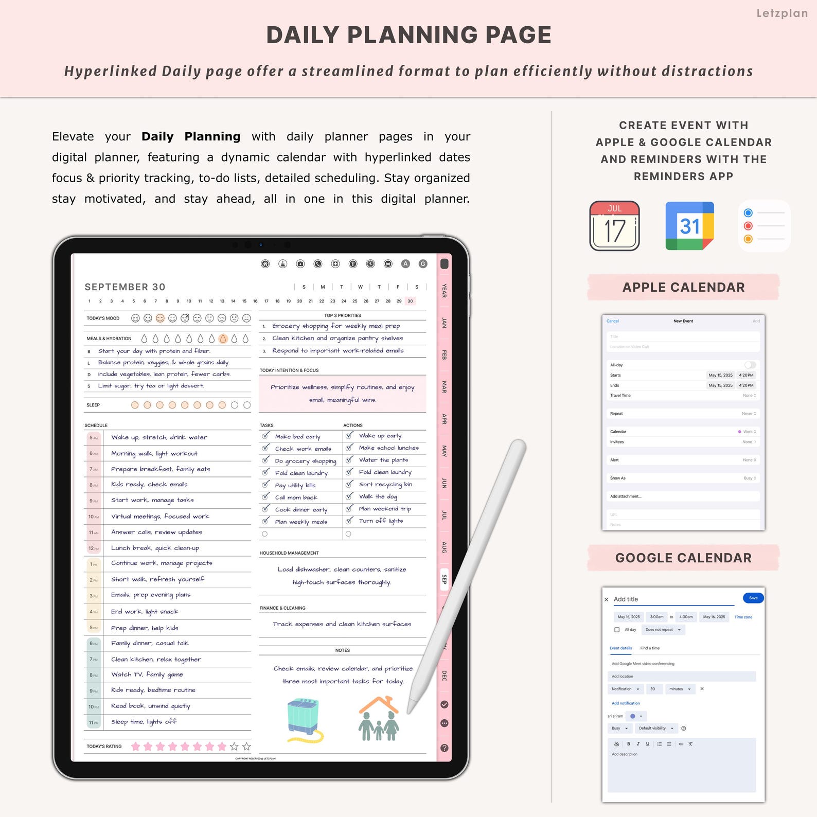 Digital Household Planner iPad Goodnotes Template Cleaning Schedule ...