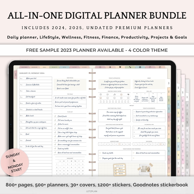 Digital Planner 2025 Digital Planner Undated Digital Planner Goodnotes ...