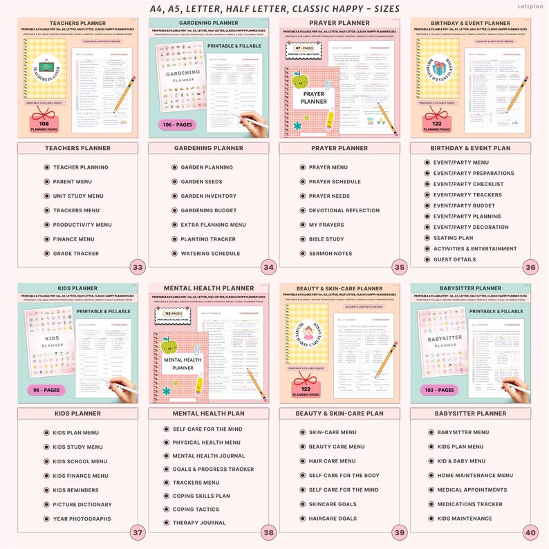 Printable Planner Whole Shop Bundle | Ultimate Life & ADHD Planner ...