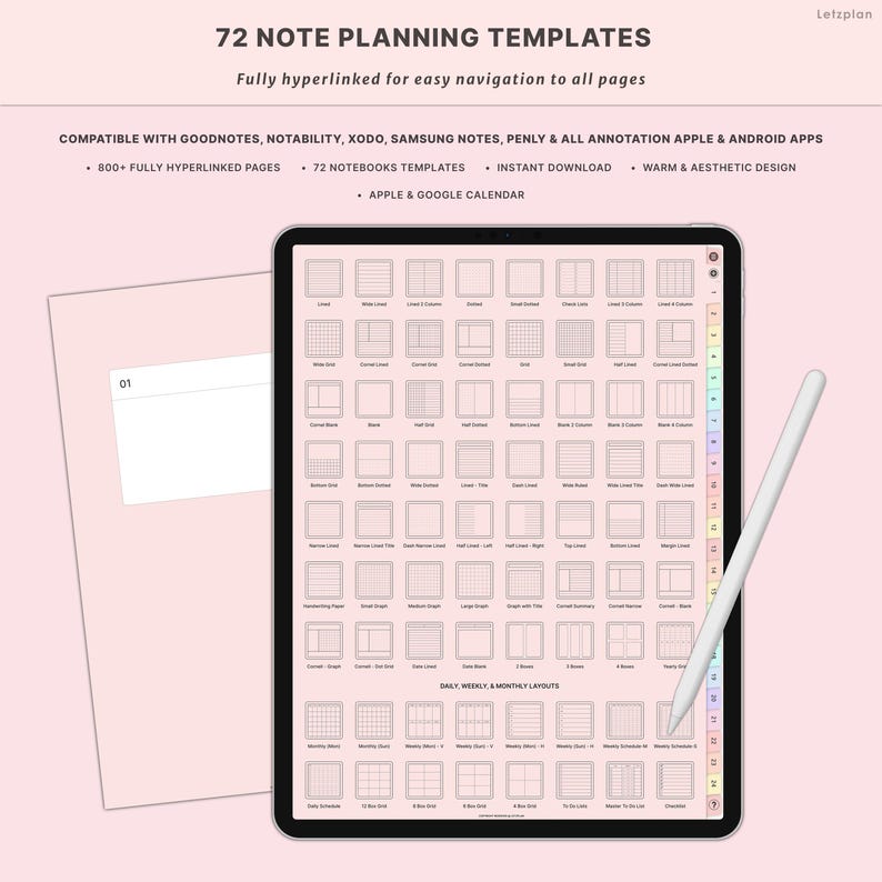 Digital Notebooks Bundle | Goodnotes + Notability | Pastel Hyperlinked ...