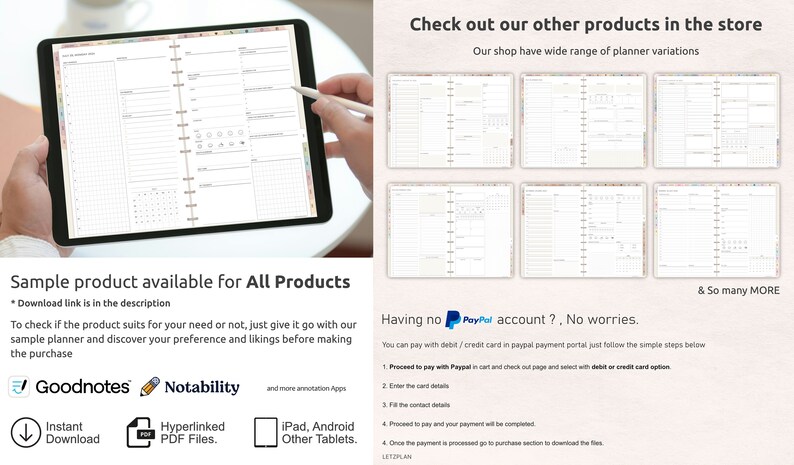 Digital Planner, 2025 Undated Digital Planner, Goodnotes Planner, iPad ...