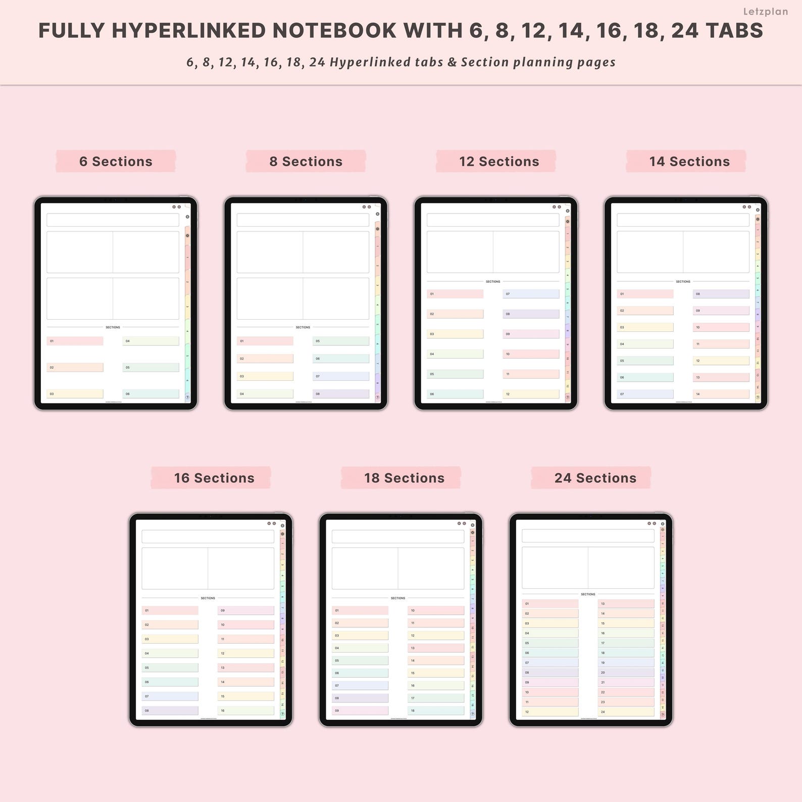 Digital Notebooks Bundle | Goodnotes + Notability | Pastel Hyperlinked ...