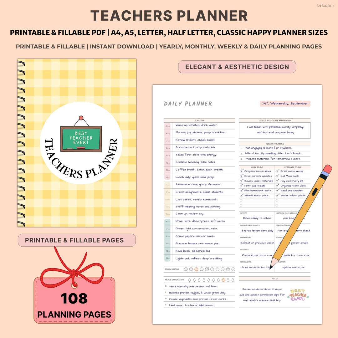 Printable Teacher Planner Bundle | Undated Lesson Plan & Classroom ...