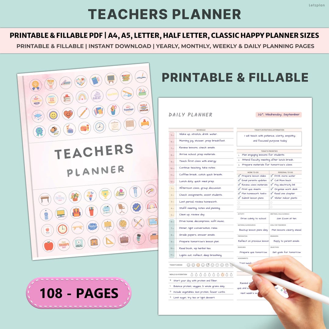Teacher Planner Printable | Lesson Plans Classroom Binder Roster ...