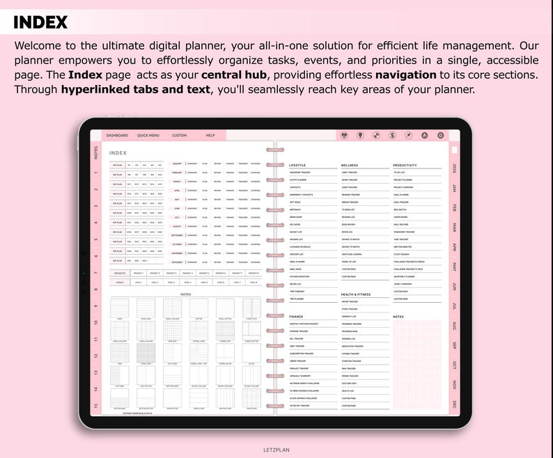 All-in-one Digital Planner 2026, Hyperlinked Goodnotes Planner, Daily ...