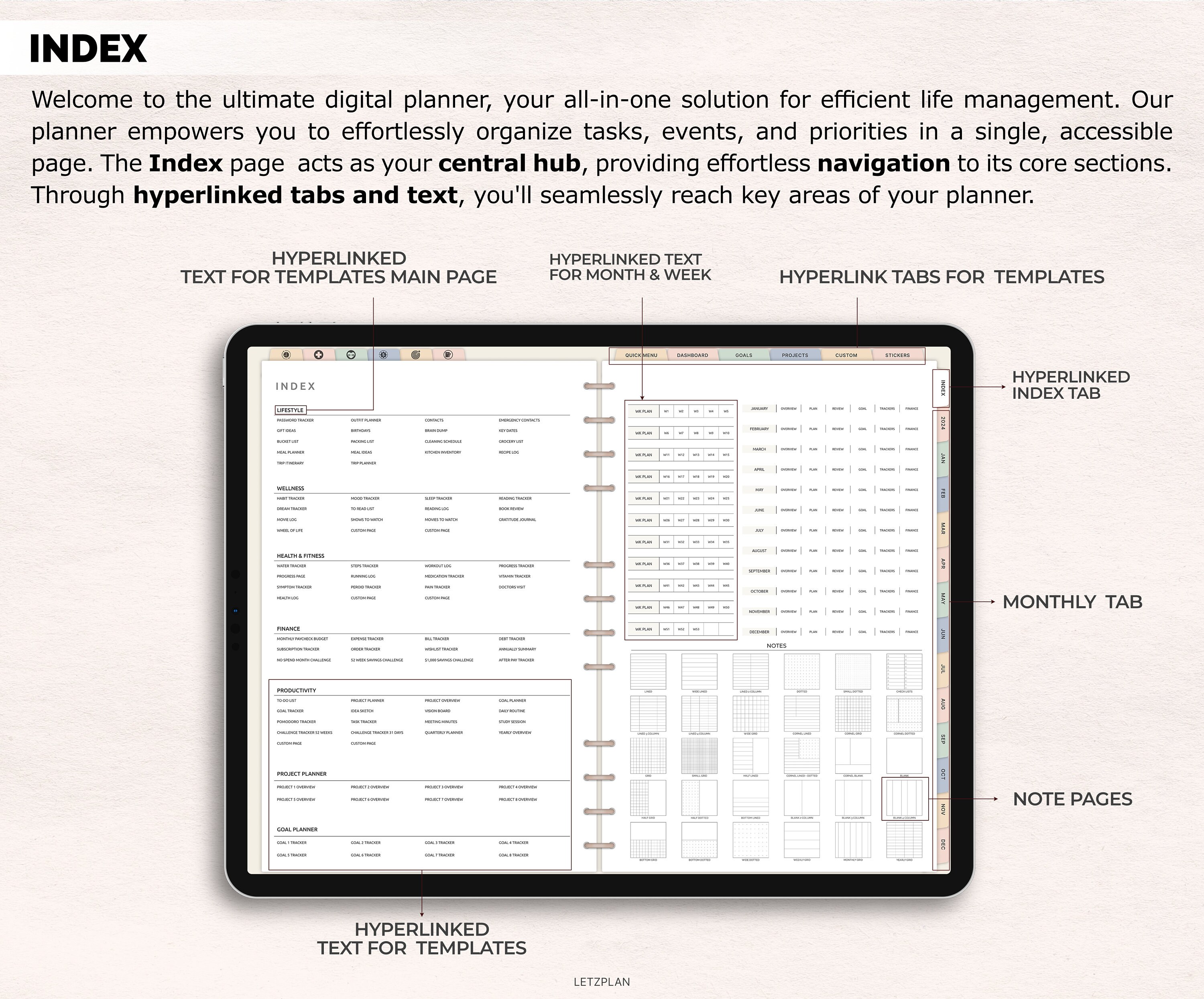 Digital Planner 2024 2025 Undated Digital Planner Goodnotes Planner ...