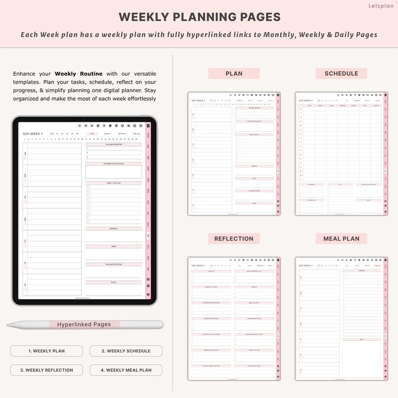 Digital Essential Life Planner for iPad | All in One Undated Goodnotes ...