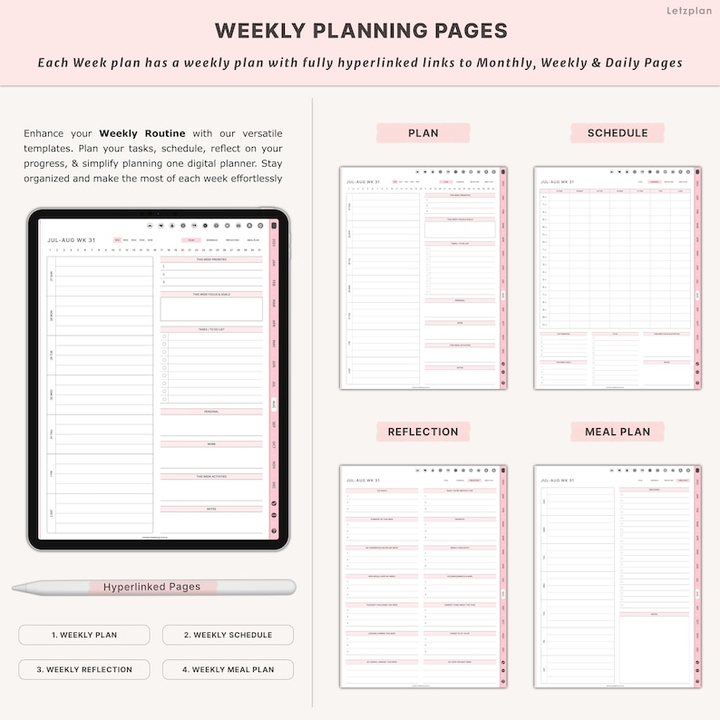 2025 2026 Digital Planner for Goodnotes Notability iPad Tablet | Daily ...