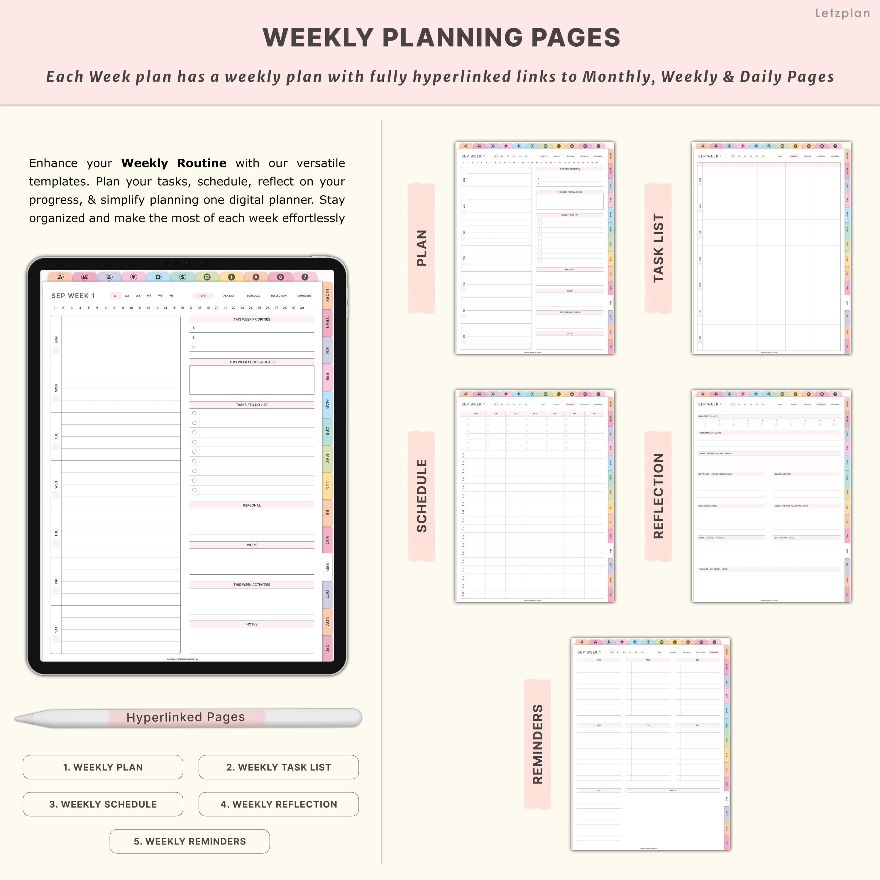 Digital Teacher Planner Undated Pastel Themed Academic Goodnotes iPad ...