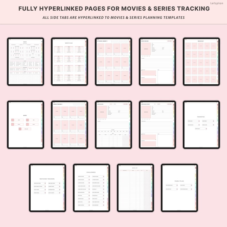 Digital Movies and Series Planner for iPad Goodnotes Notability | TV ...