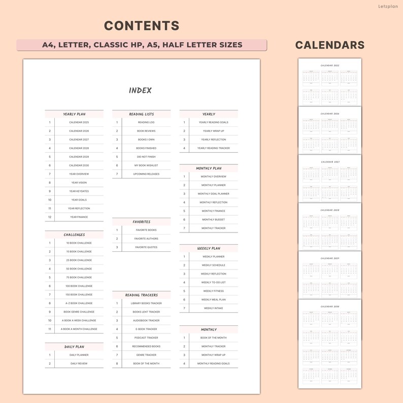 Reading Journal Printable Bundle | Undated Book Tracker & Reading ...