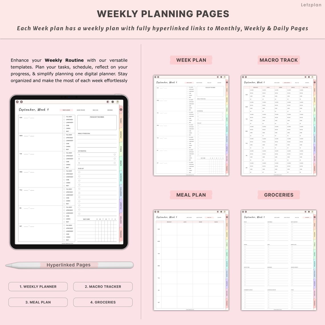 Undated Digital Fitness Planner Journal for Goodnotes Notability ...