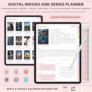 Digital Movies and Series Planner for iPad Goodnotes Notability | TV ...