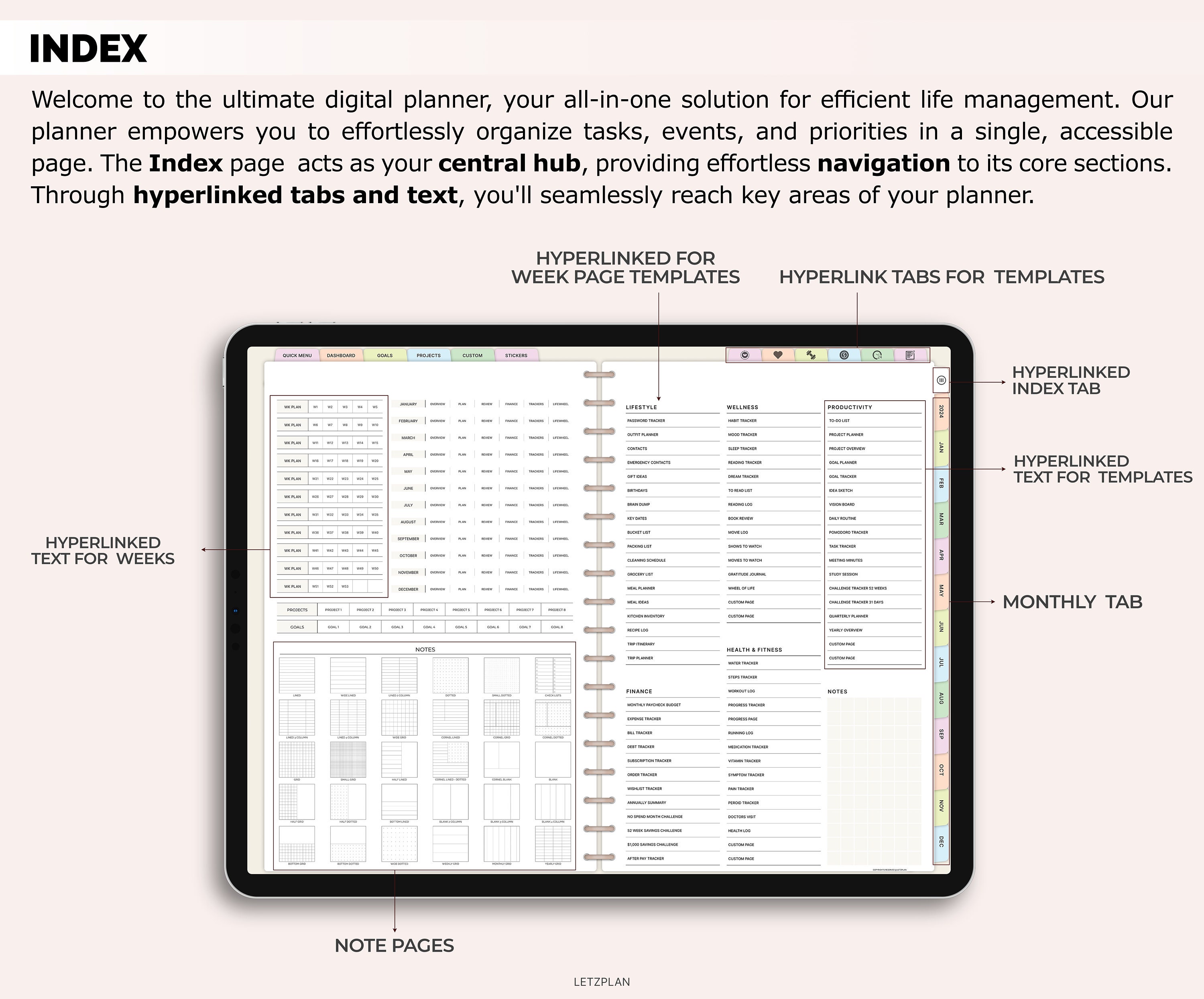 Digital Planner | Goodnotes, Ipad, Notability | Daily, Weekly, Monthly ...