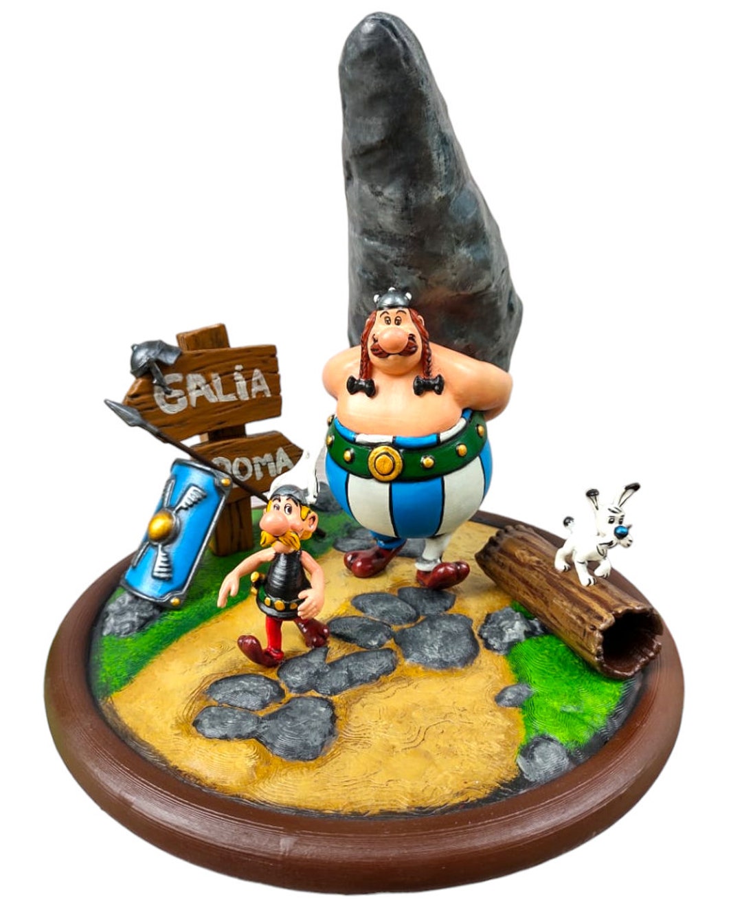 Assembled and Painted Figure Asterix , Obelix and Ideafix Diorama ...