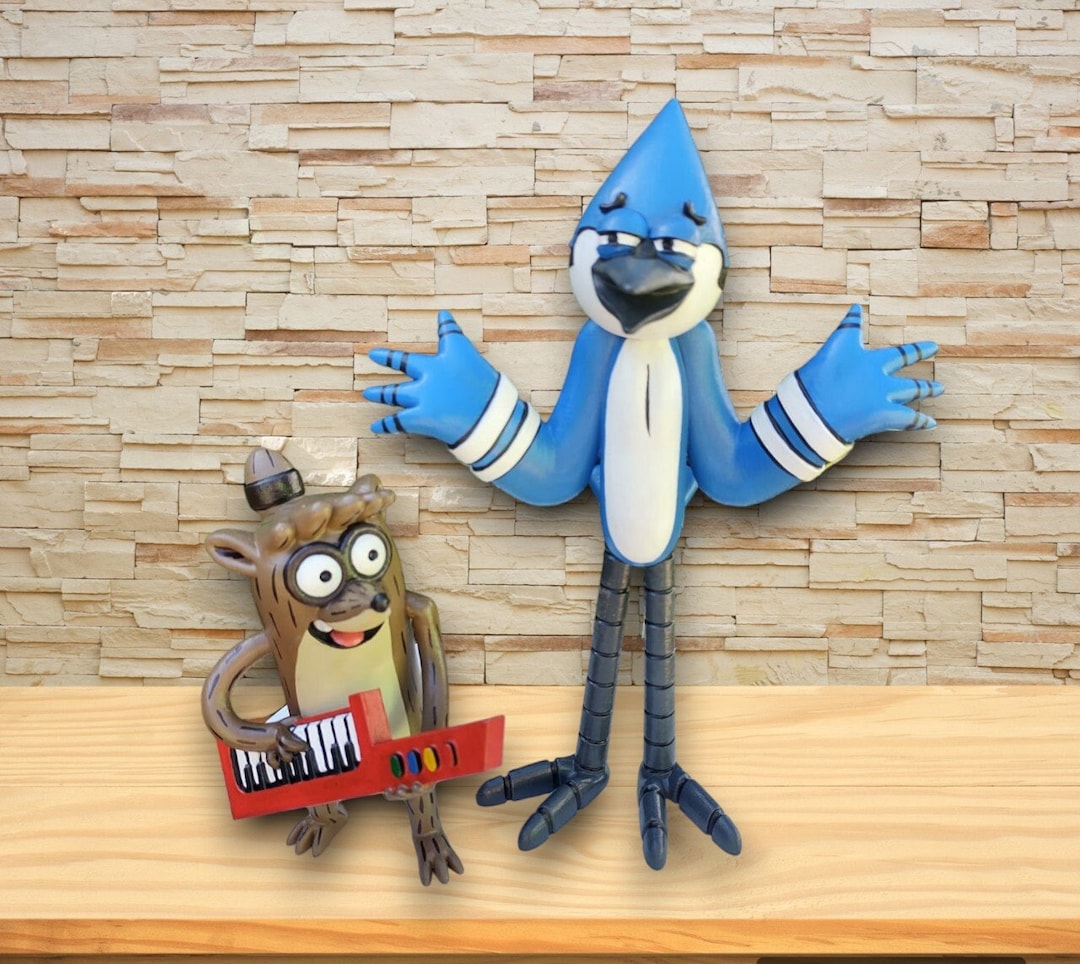 Mordecai y Rigby figura armada y pintada, Regular Show set Mordecai And ...