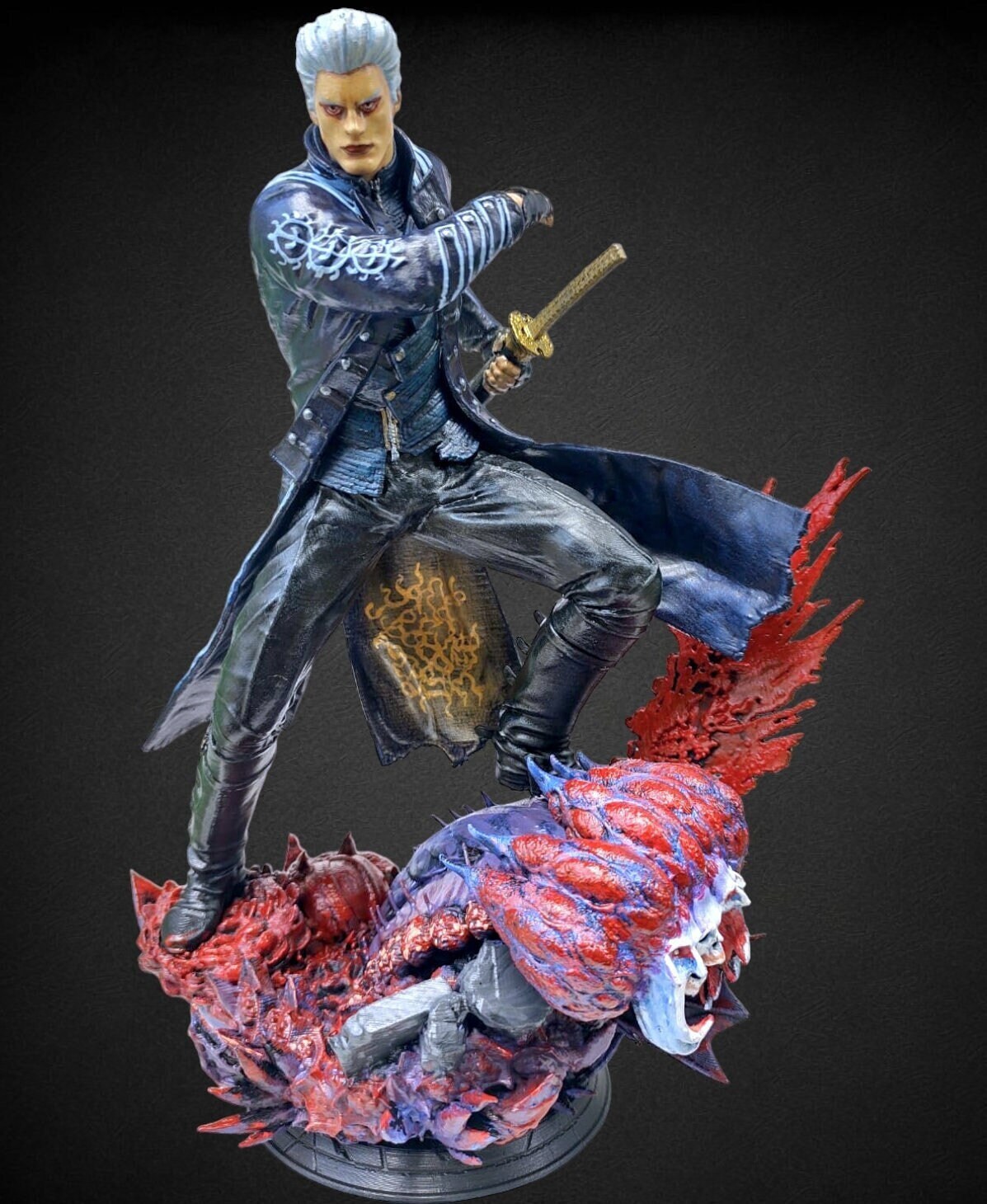 Devil May Cry Vergil Figure Diorama ,vergil Statue, Video Games Statue ...