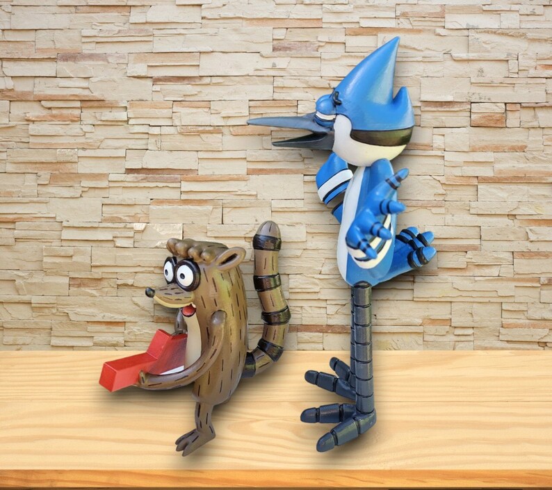 Mordecai y Rigby figura armada y pintada, Regular Show set Mordecai And ...
