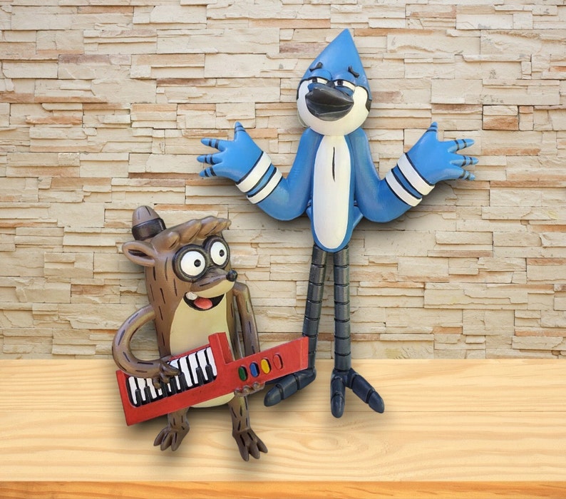 Assembled and Painted Figure Regular Show Combo Mordecai and Rigby ...