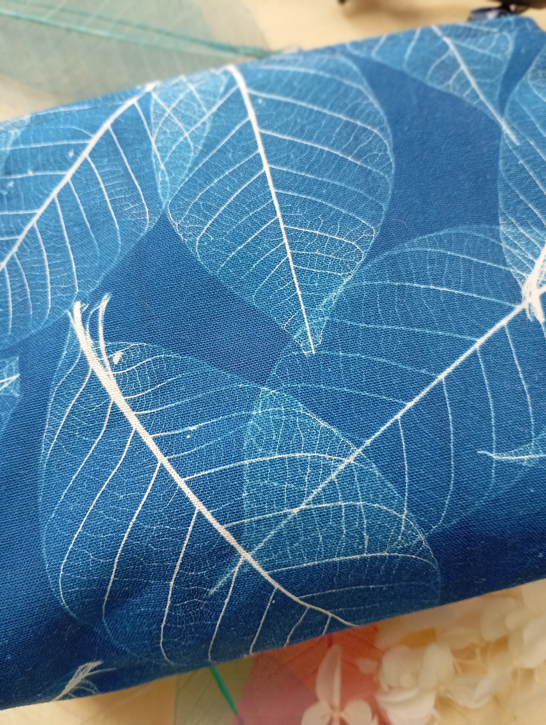 Leaf Pattern Handmade Cyanotype Toiletry/coin Bag Botanical Sun Print ...