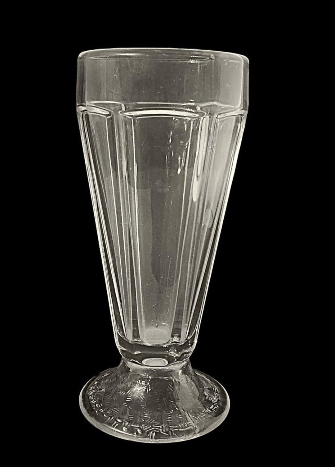 Soda Fountain Glass Heavy Clear Footed Float Sundae Parfait Vintage 7 ...