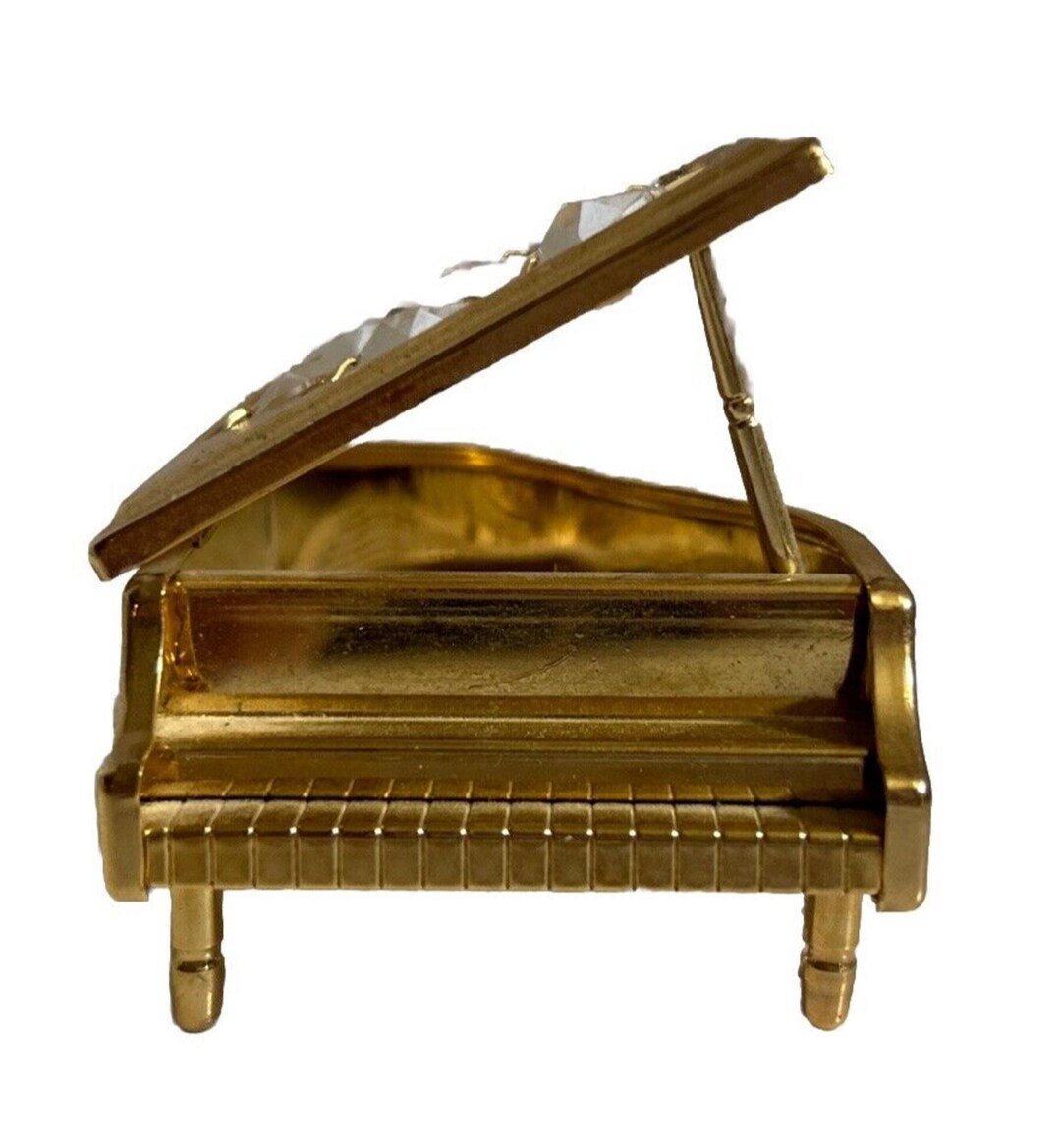 Miniature Piano Shaped Metal Trinket Box Ring Holder 1.5 X 2.25 X 2 3/4 ...