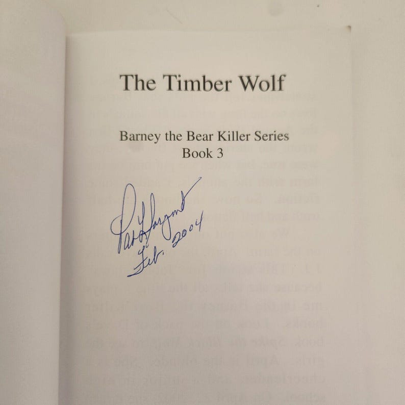 SIGNED Timber Wolf barney the Bear Killer Series by Pat Sargent - Etsy