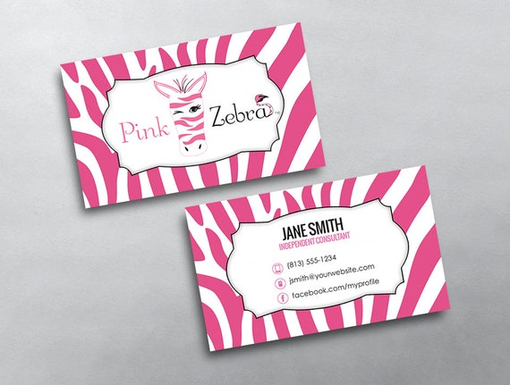 Pink Zebra Business Cards