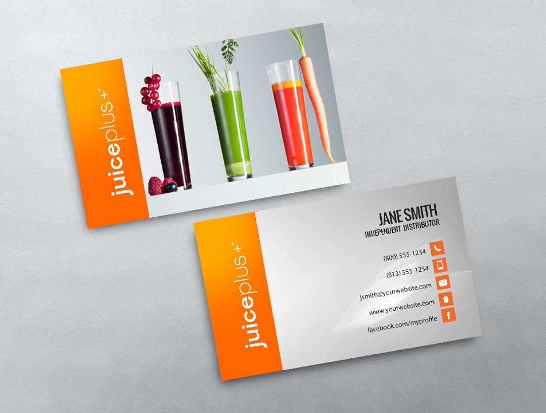 Juice Plus Business Card Independent Distributor Business Card Design ...