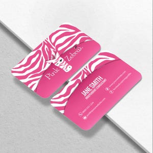 Pink Zebra Business Cards – Custom Consultant Design, Free US Shipping ...