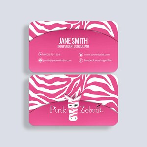 Pink Zebra Business Cards – Custom Consultant Design, Free US Shipping ...