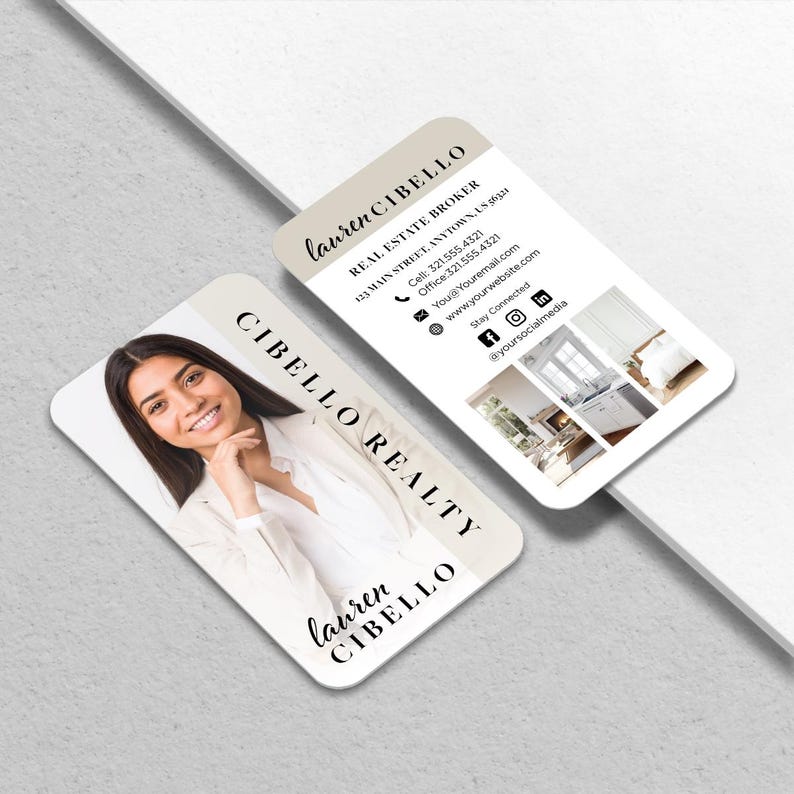 Real Estate Business Cards – Personalized Independent Agent Card | 16pt ...