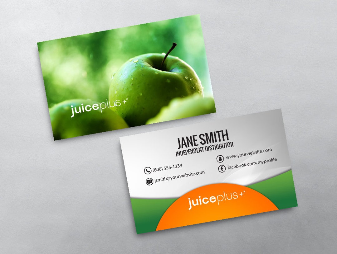 Juice Plus Business Card Independent Distributor Business Card Design ...