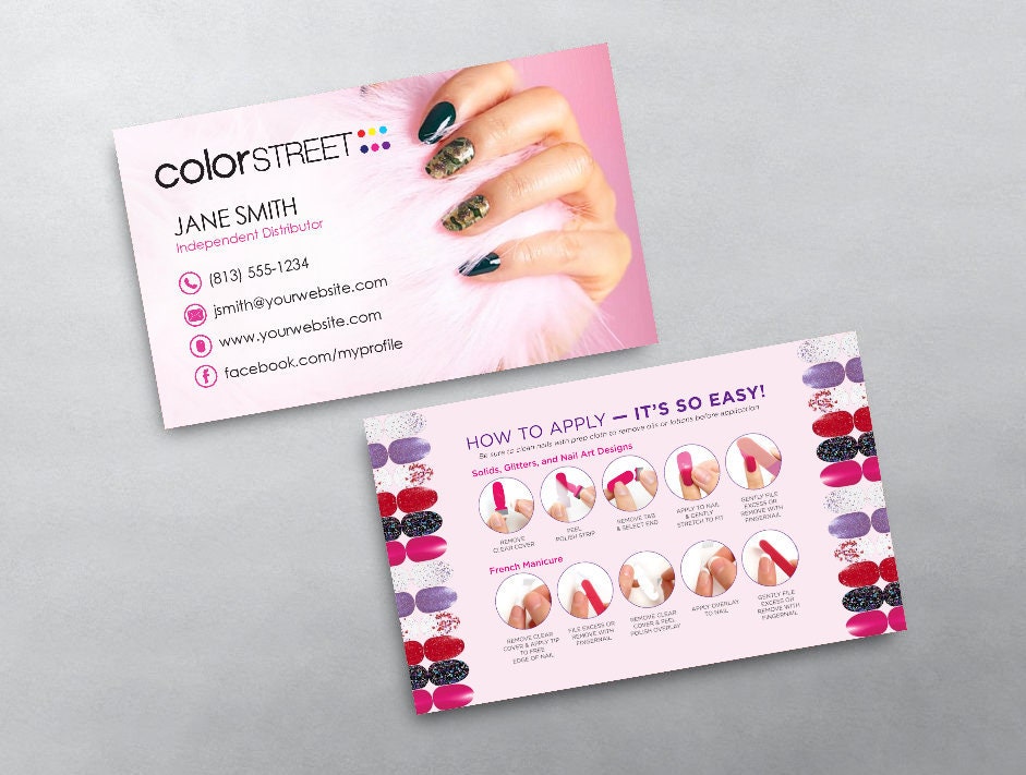 Color Street Business Card Independent Distributor Business Card Design ...